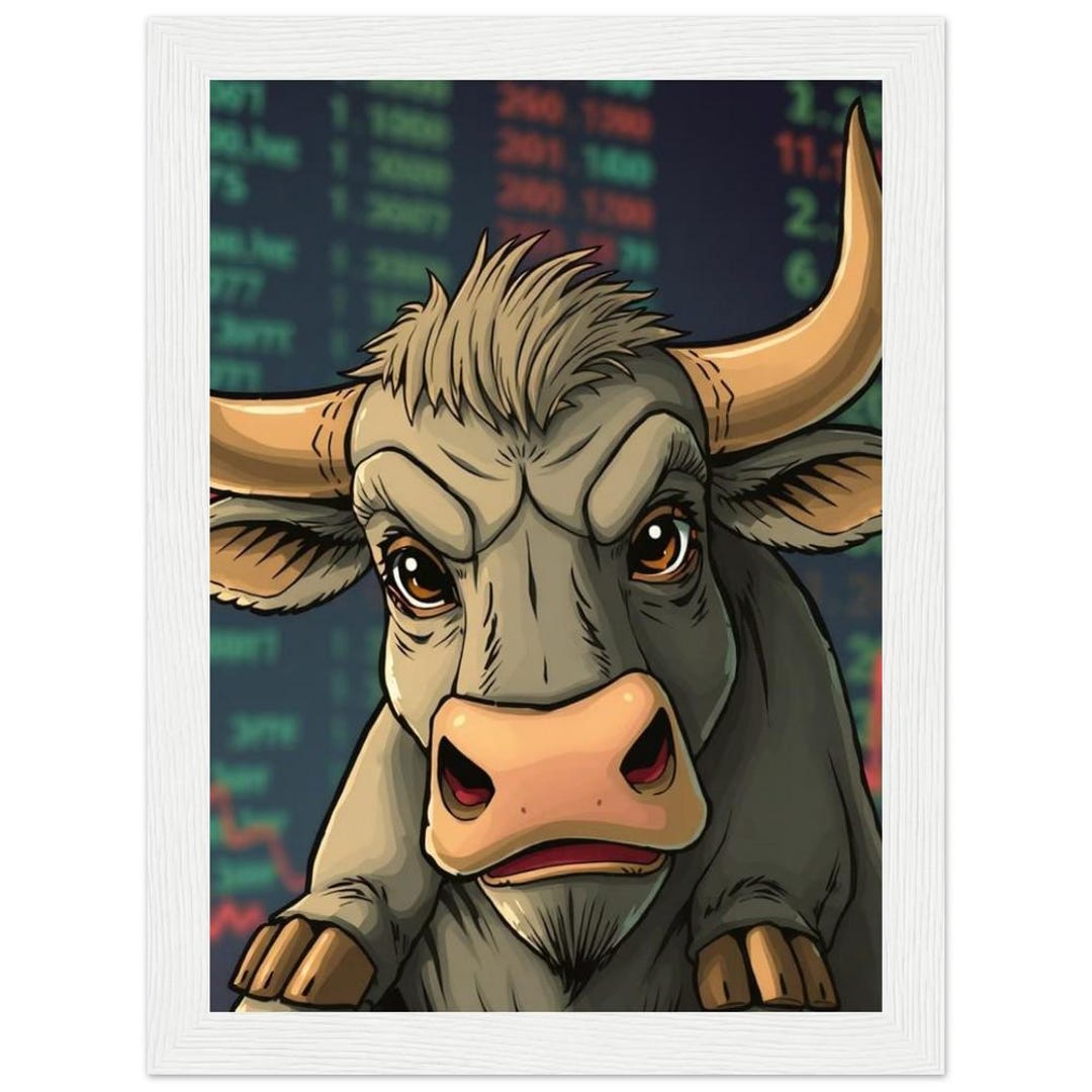 Finance Poster | Bull Financial Wall Art, Motivational Business Quote ...