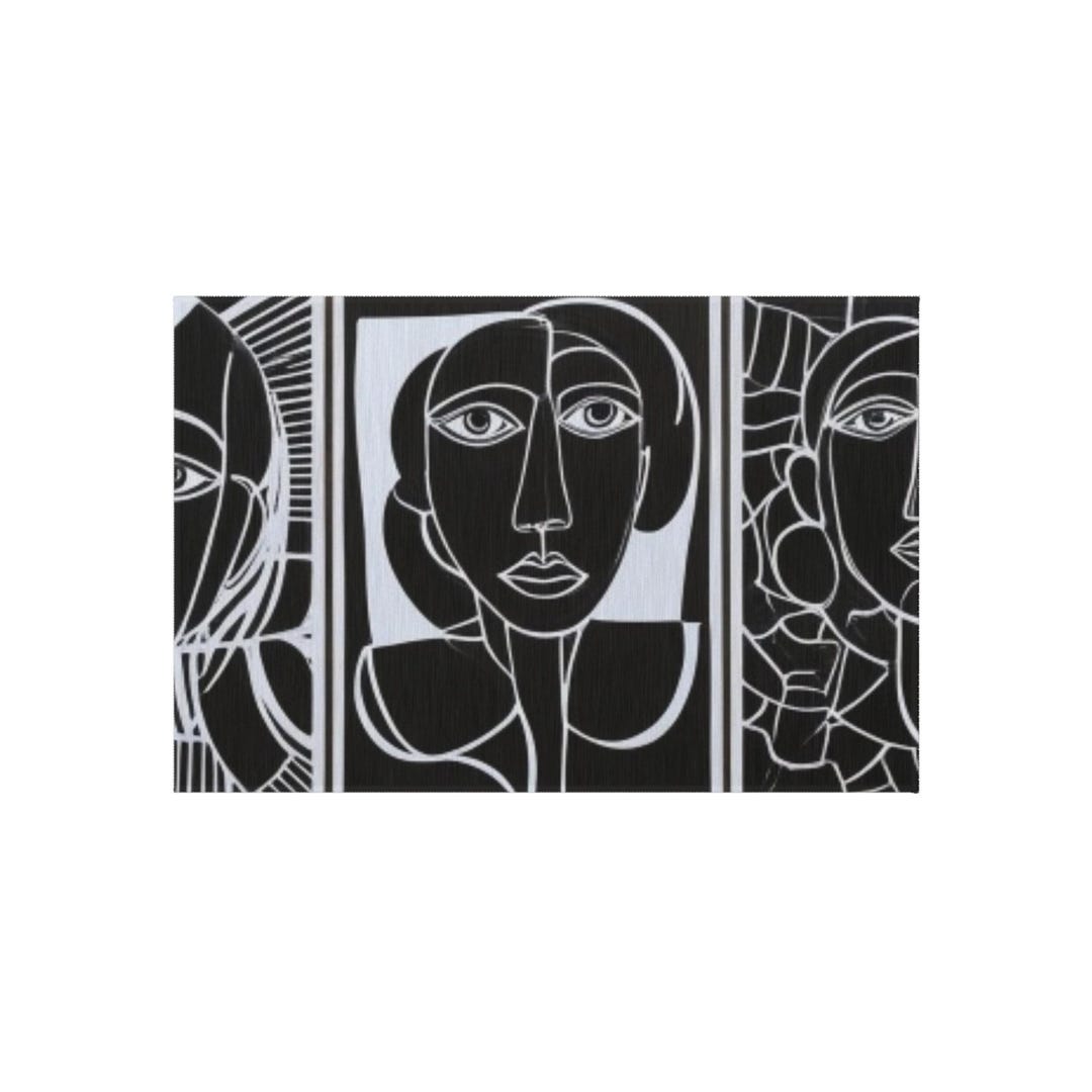 Picasso Rug Abstract Art Area Rug,face Abstract Rug, Modern Black ...