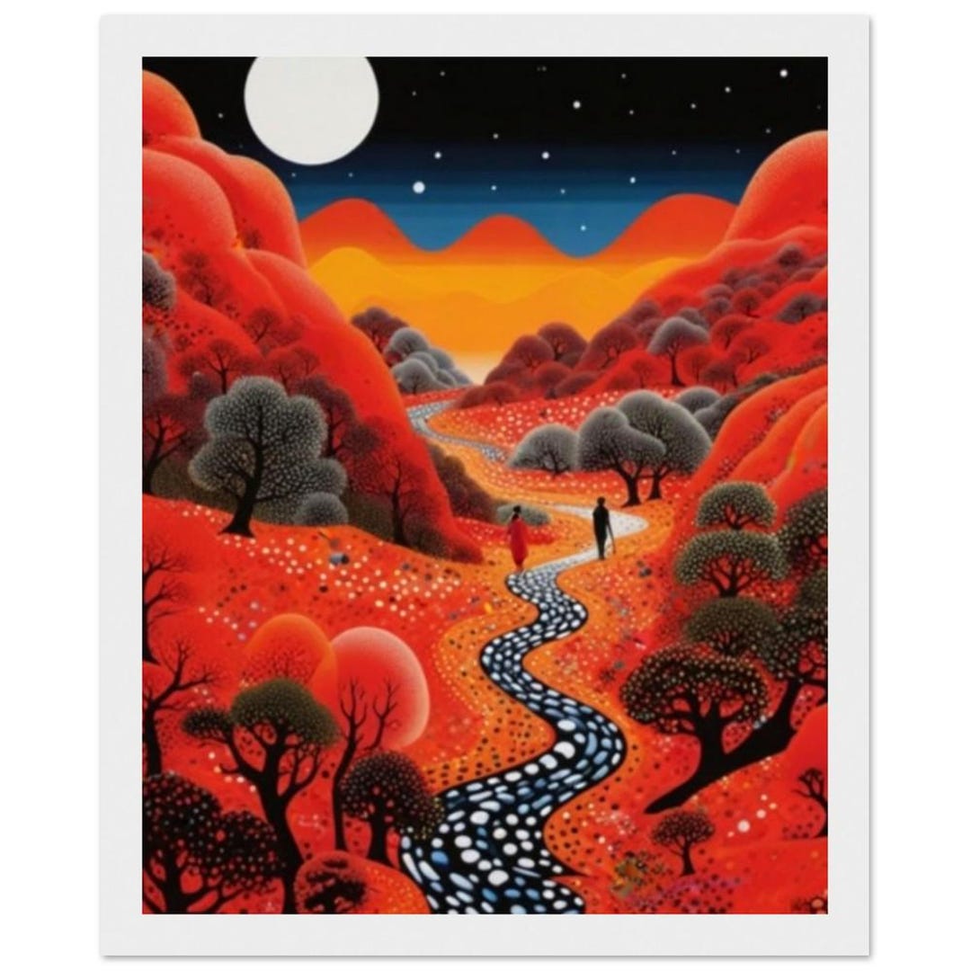 Aboriginal Red Landscape Print | Australiana Landscape Framed Print ...
