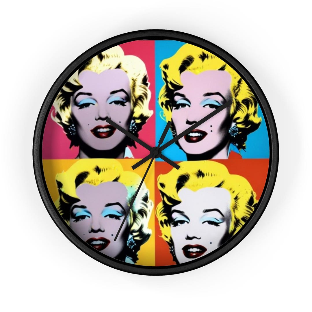 Retro Wall Clock, Andy Warhol Marilyn Clock, Marilyn Monroe, Pop ...