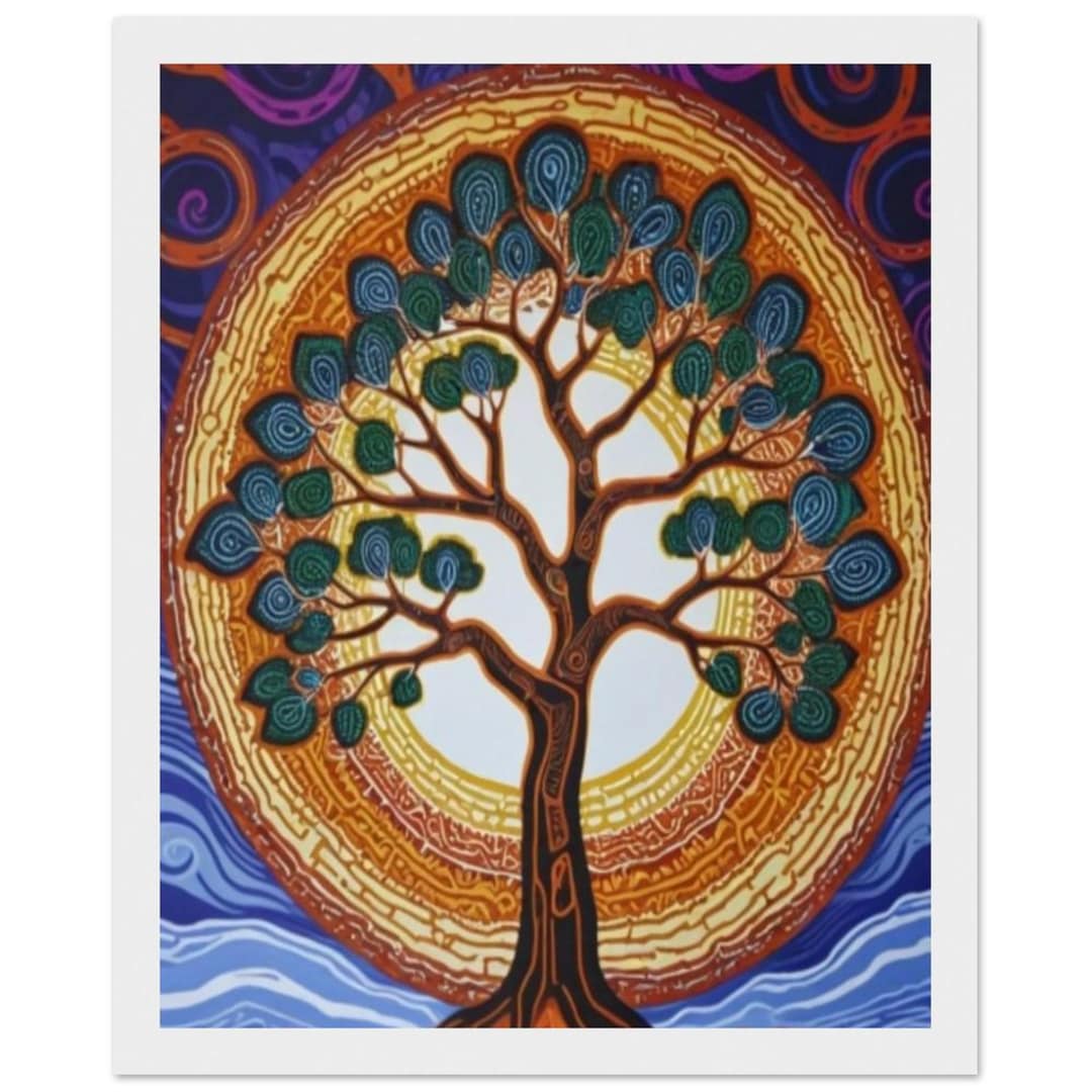 Aboriginal Print, Tree Print With Frame, Aboriginal Artwork, Aboriginal ...