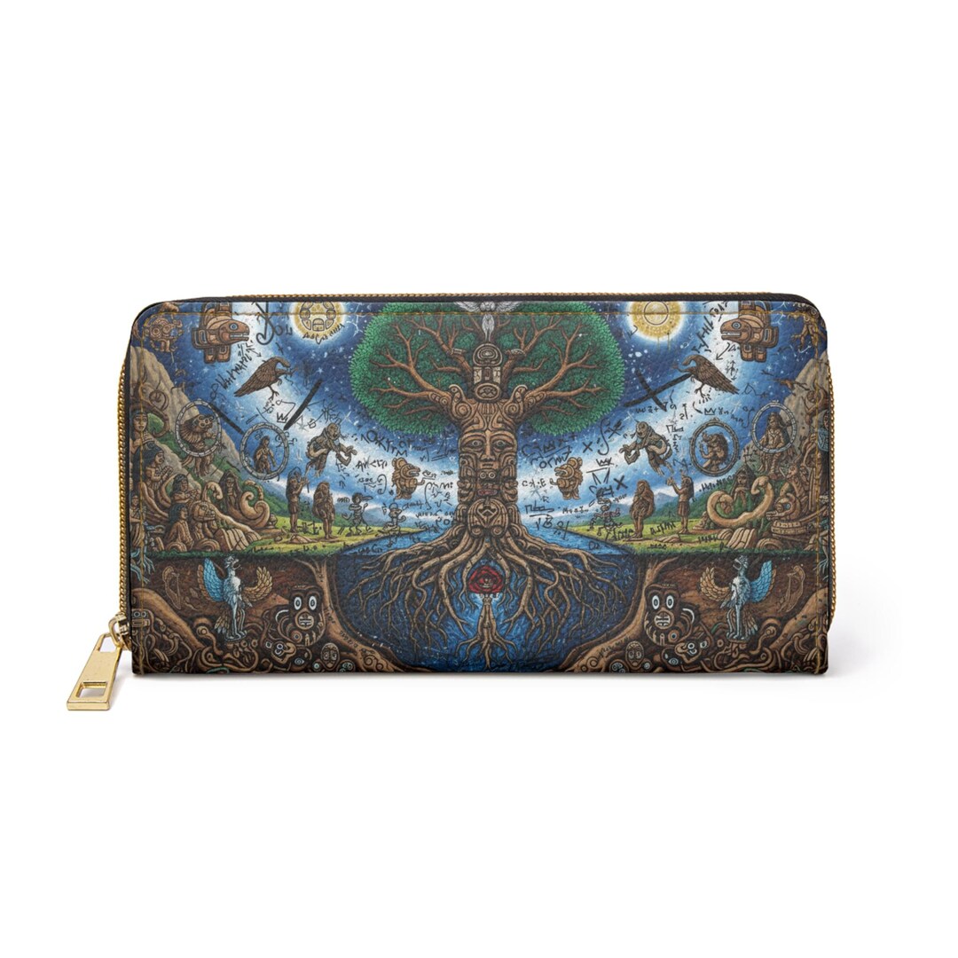 Tree of Life Mapuche Creation Myth Zipper Wallet | Graffiti Style ...