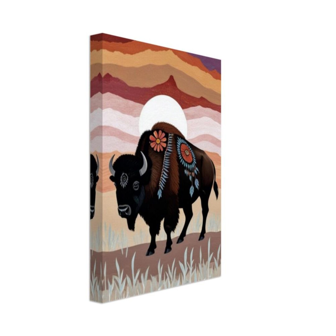 Native American Bison Print, American Bison, Bison Print, American ...