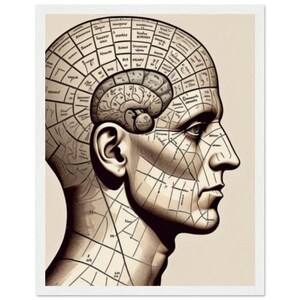 Phrenology Art Print - Vintage Psychology Poster, Brain Anatomy Chart ...