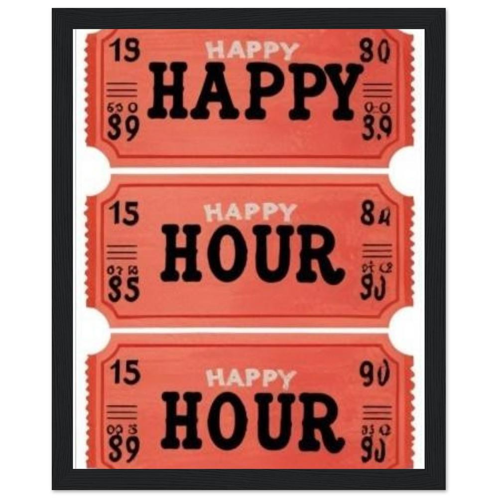 Happy Hour Poster Restaurant Drink Specials Sign & Bar Decor Cocktail ...