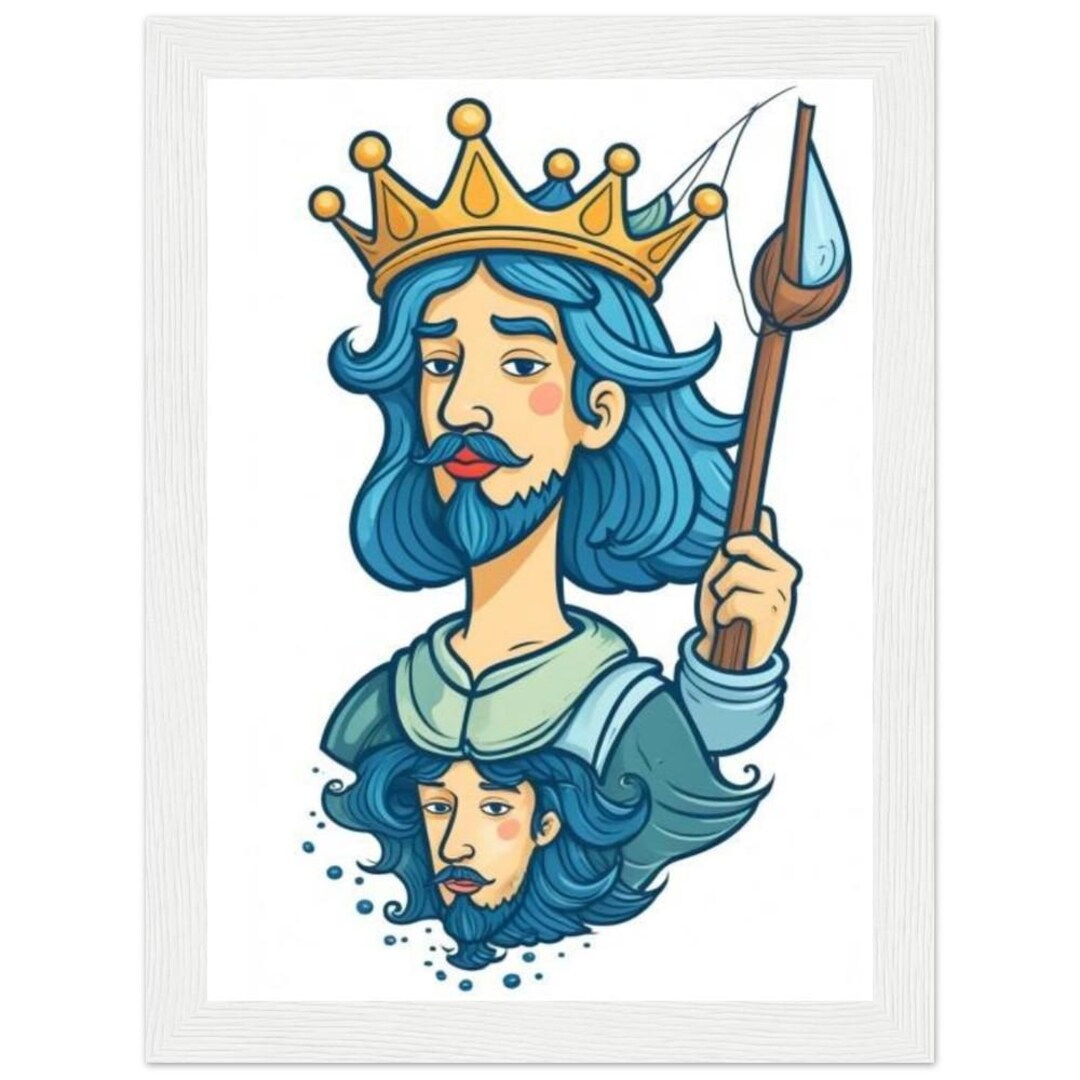 Sea King Poster Nautical Themed Art, Ocean Fantasy Wall Decor, Coastal ...