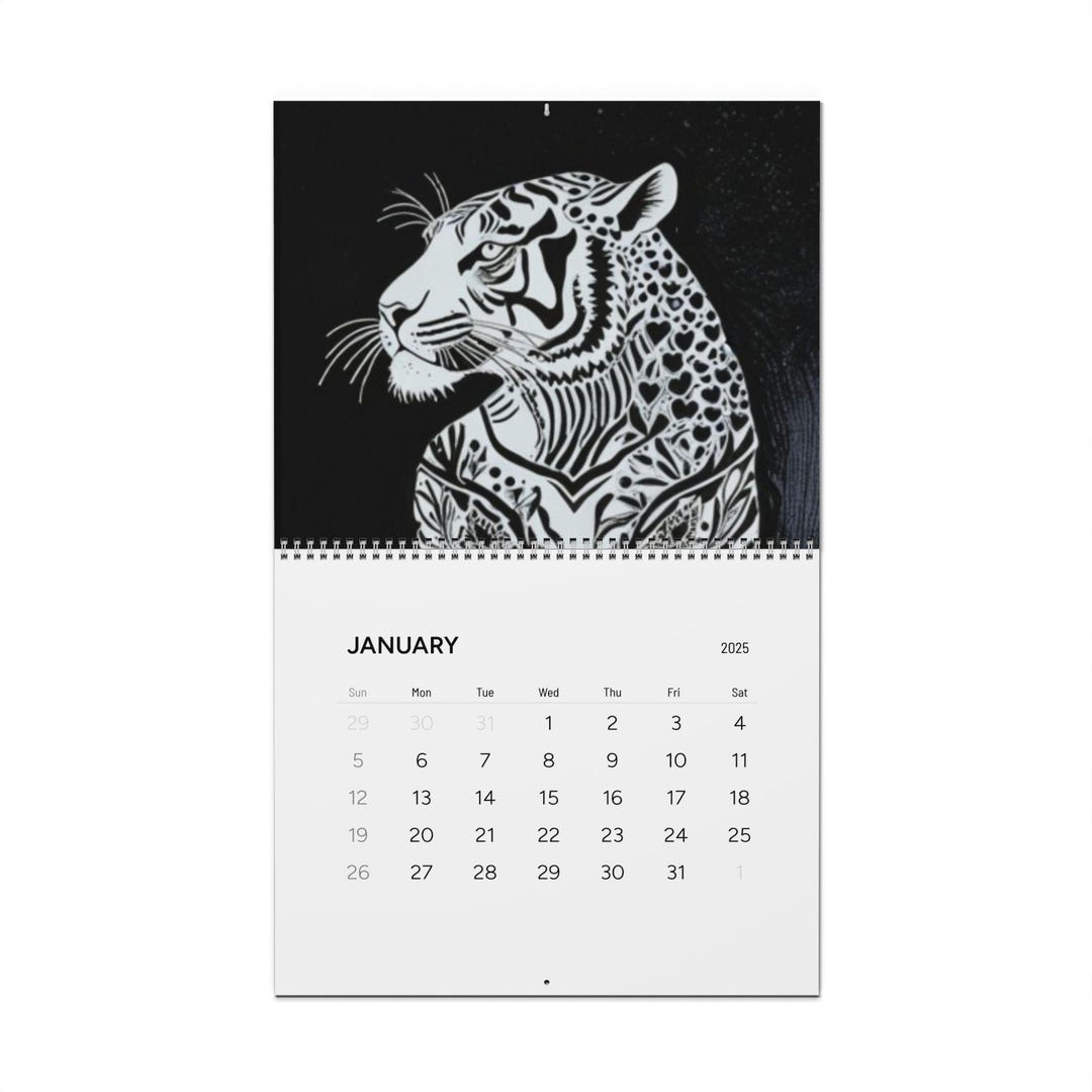 2025 Tiger Wall Calendar Illustrated Animal Calendar for Tiger Lovers ...