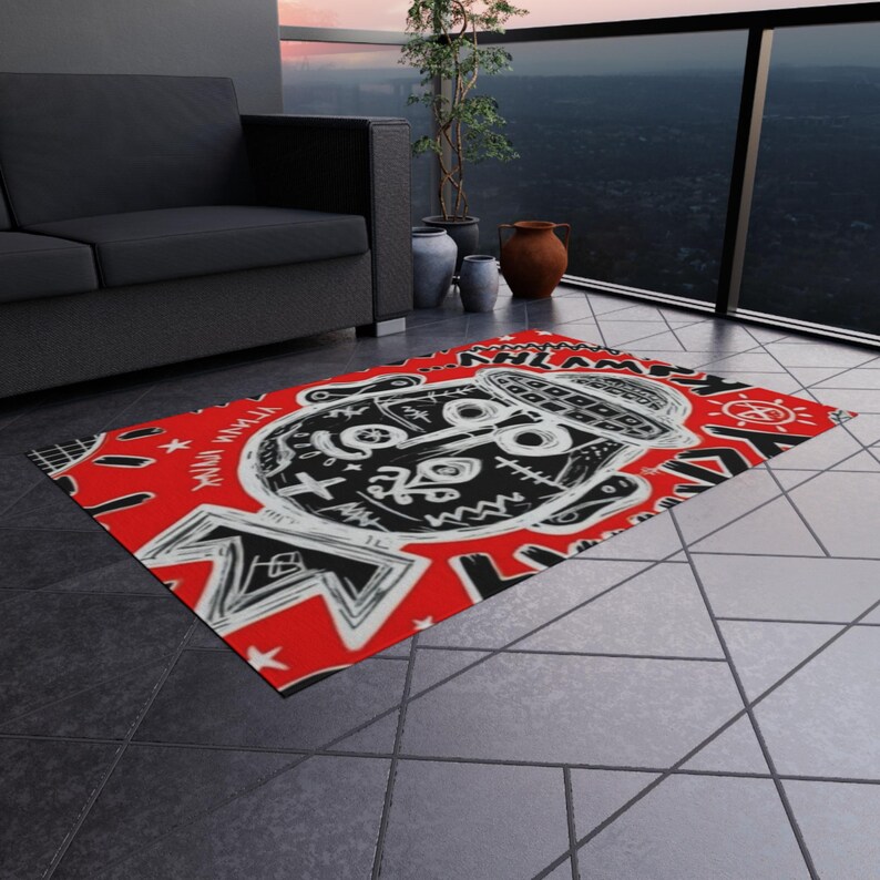 Jean Michel Basquiat Rug | Black Head Rug | Big Size Rug | Afro Rug ...