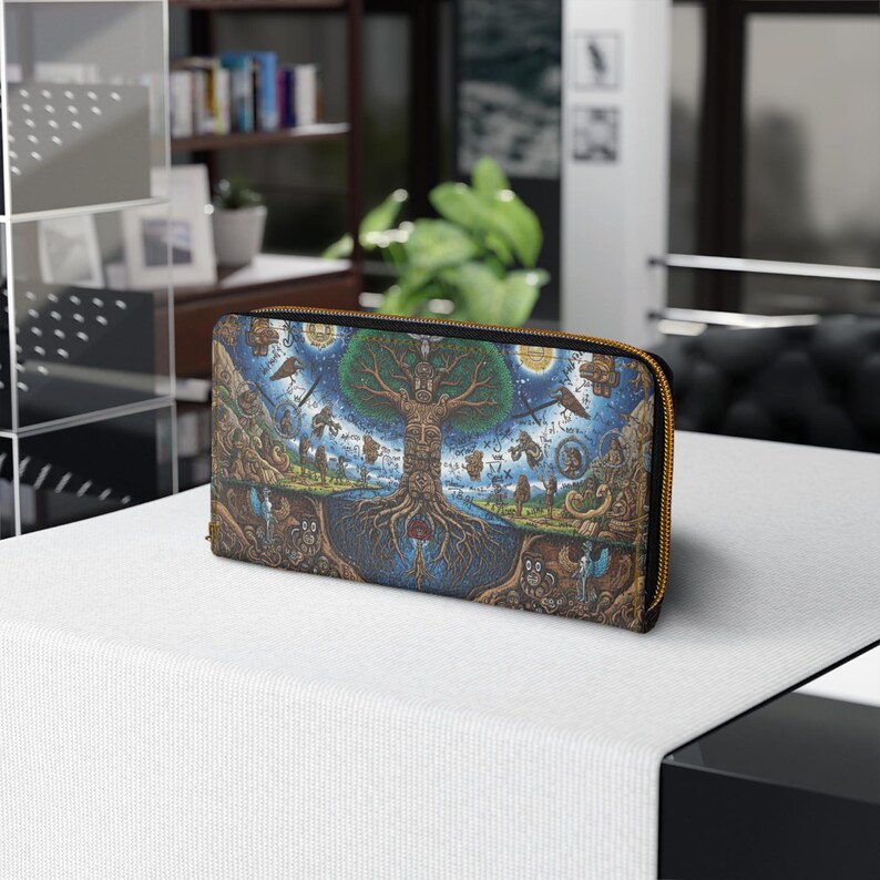 Tree of Life Mapuche Creation Myth Zipper Wallet | Graffiti Style ...