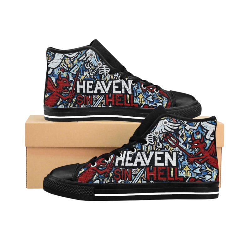 Myth Graffiti Angel Demon Sneakers, Cartoon Sneakers Men's Streetwear ...