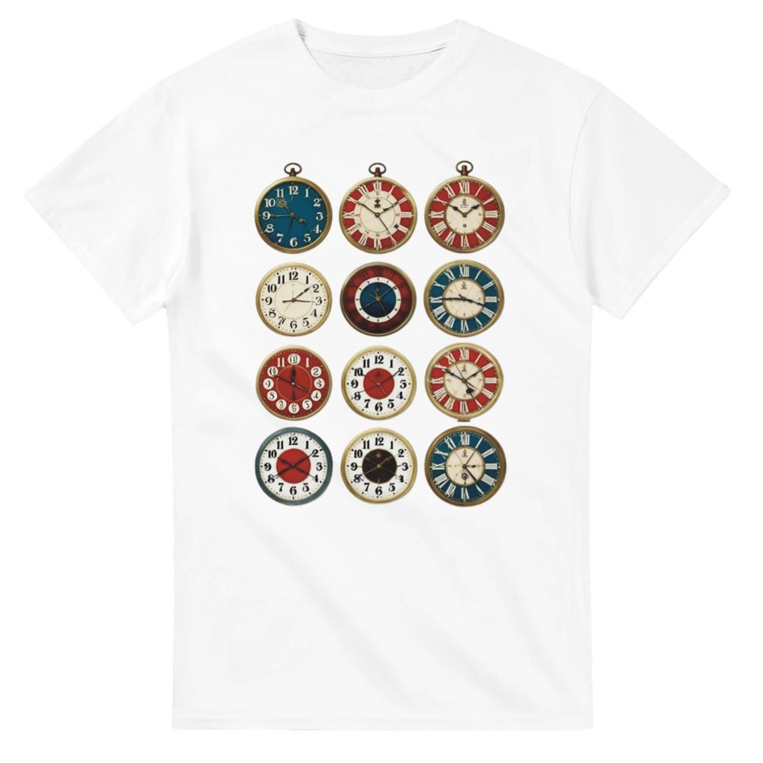 Clock Tshirt, Alarm Clock Graphic Tee, Vintage Clock Tshirt, Retro ...