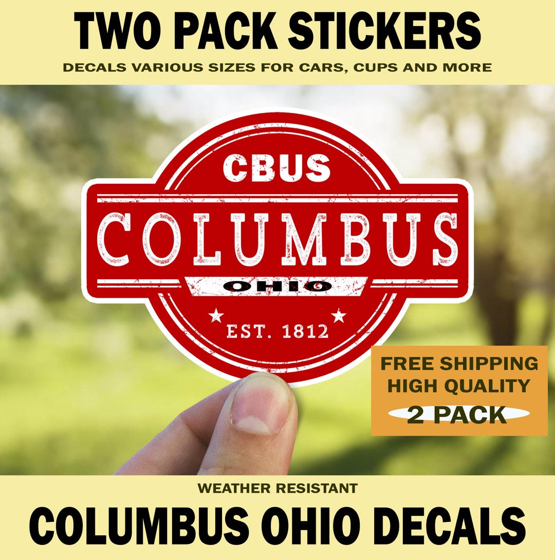 Columbus Ohio Sticker Decals: Weather Resistant Vinyl (two Pack) - Etsy