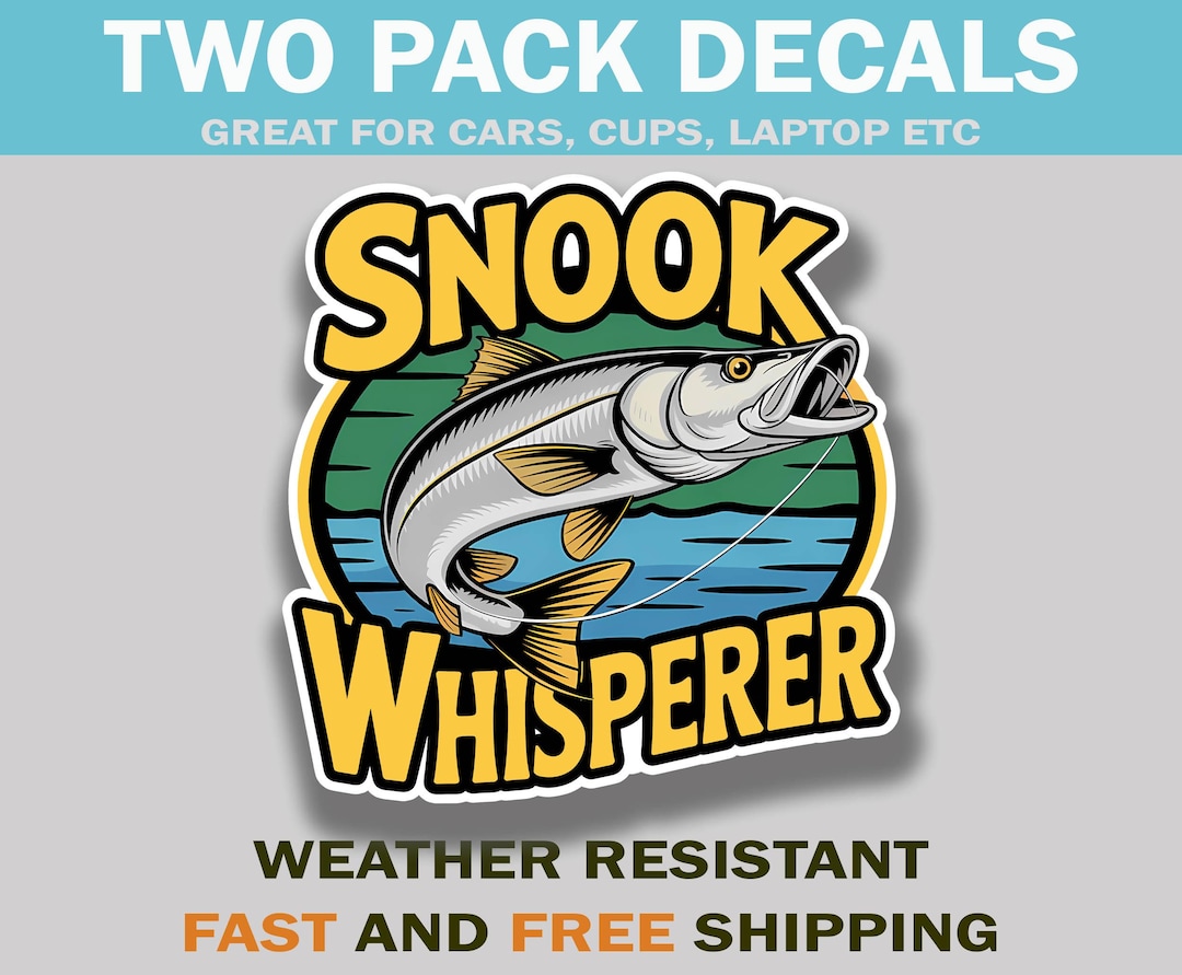 Snook Fishing Sticker Decals - Stickers for Snook Fishermen 2 Pack - Etsy