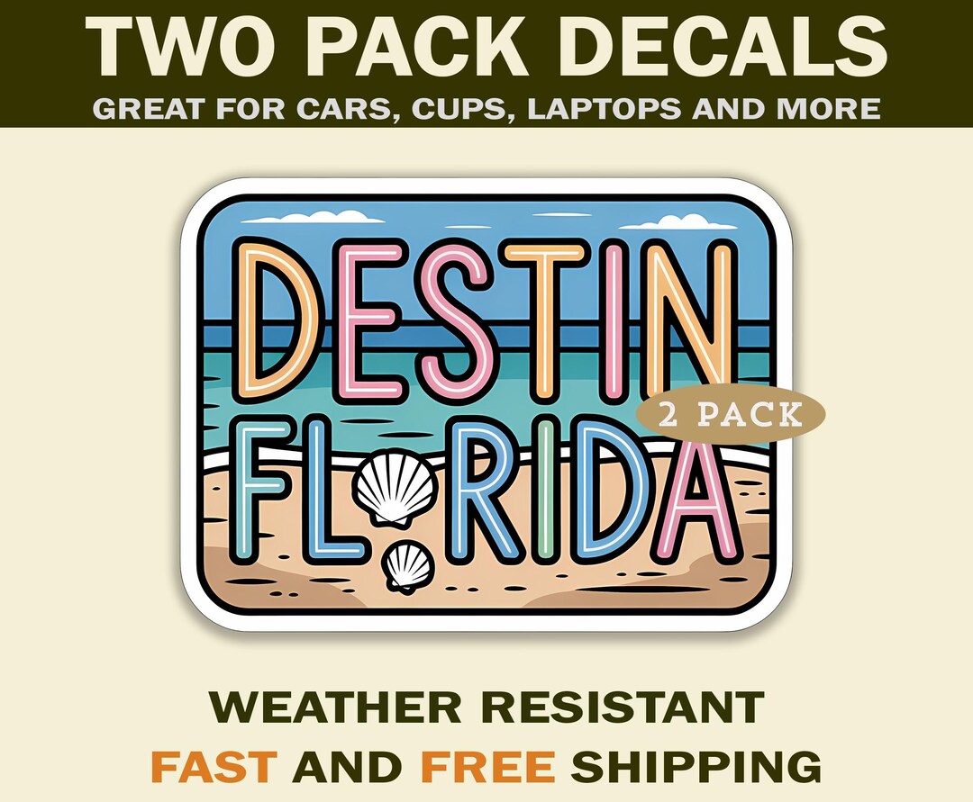 Destin Florida Sticker Decals for Laptops, Cars, Tumblers and More - Etsy