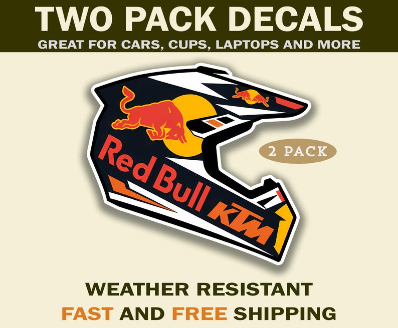 Red Bull KTM Racing Decals: Weatherproof Motogp Stickers (set of 2) - Etsy