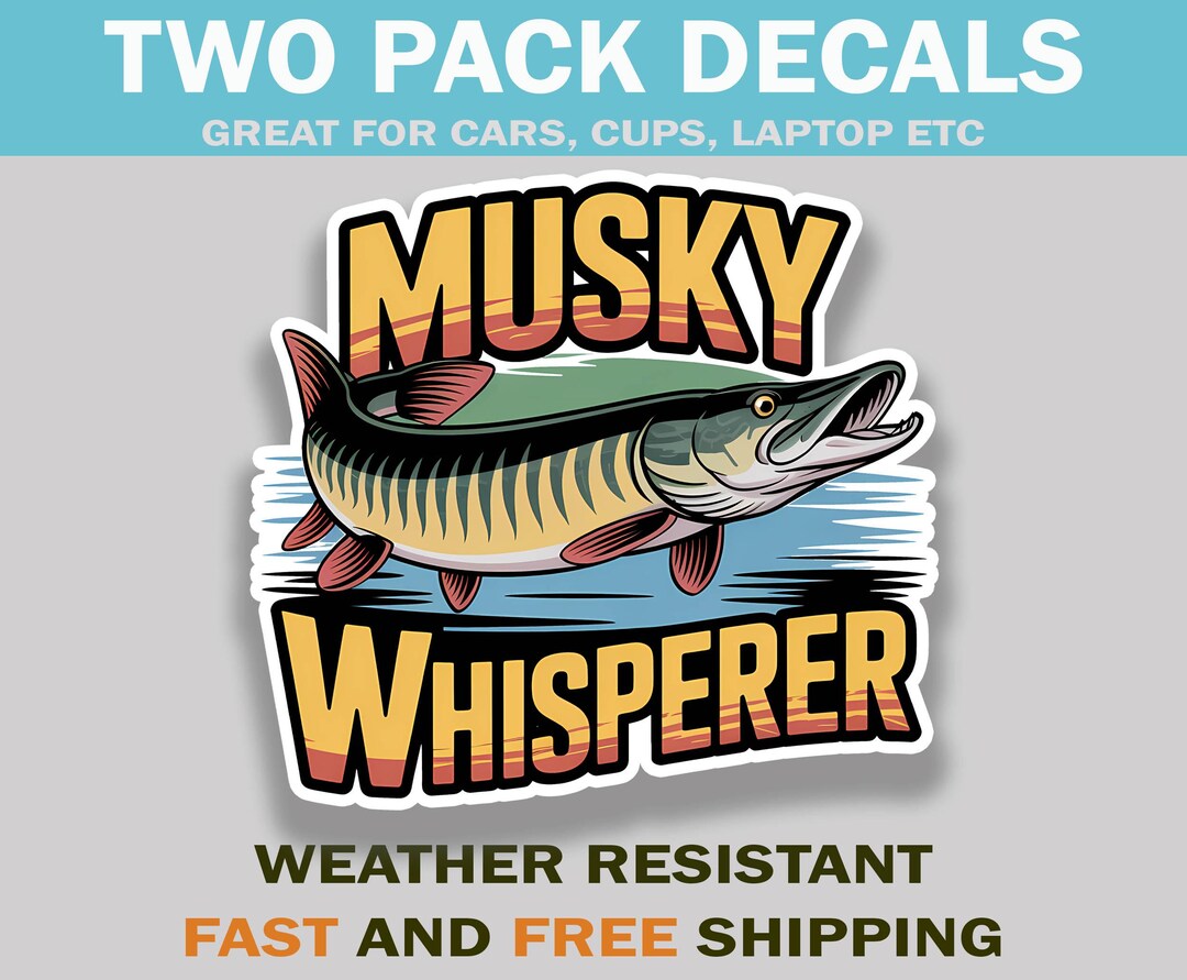 Musky Fishing Stickers for Musky Fishermen - Waterproof, Great for Cars ...
