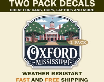 Oxford, Mississippi - Sticker in Blue Ombré - Etsy