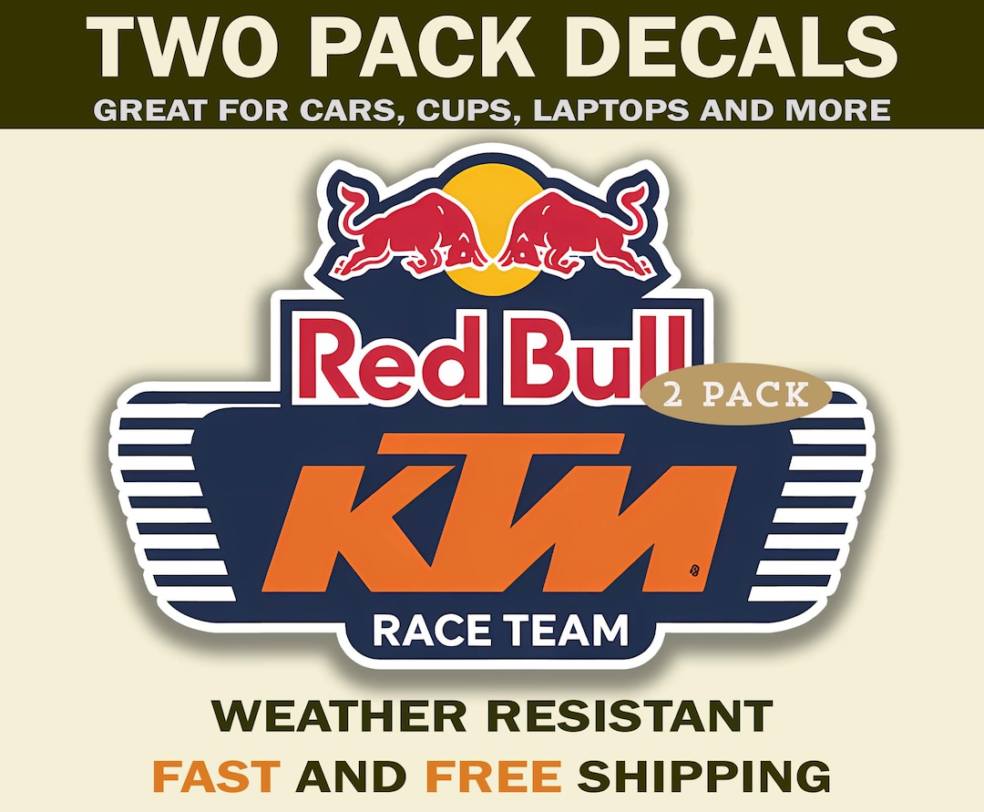 Red Bull KTM Racing Decals: Weatherproof Motogp Stickers (set of 2) - Etsy