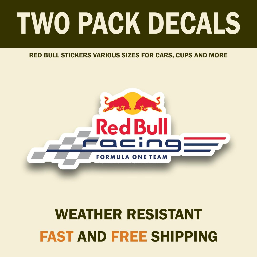 Red Bull Racing Stickers Red Bull Formula 1 Team Decals Red Bull F1 Red ...