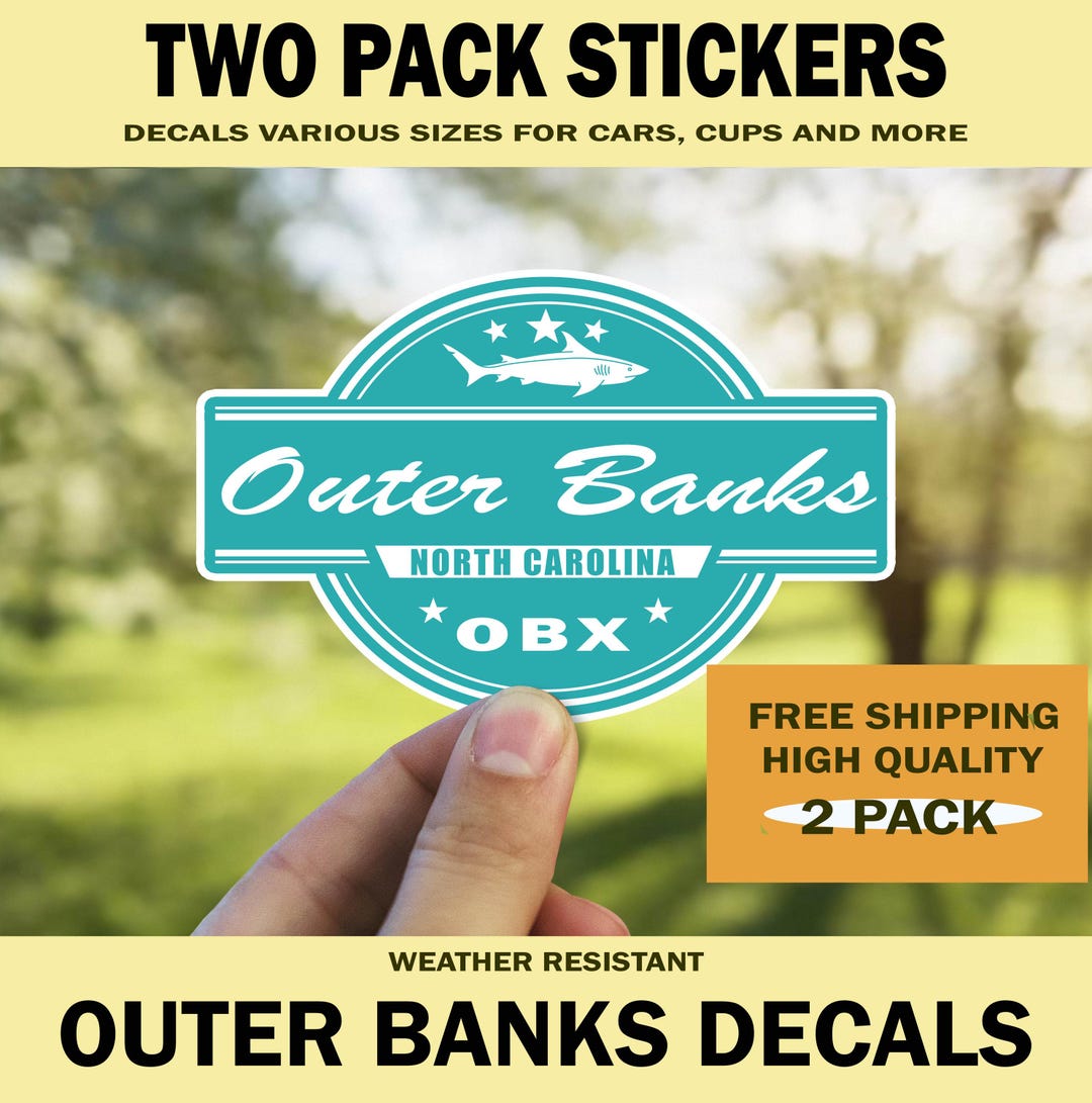 Outer Banks Stickers Two Pack OBX Decal Souvenir for Outer Banks NC ...
