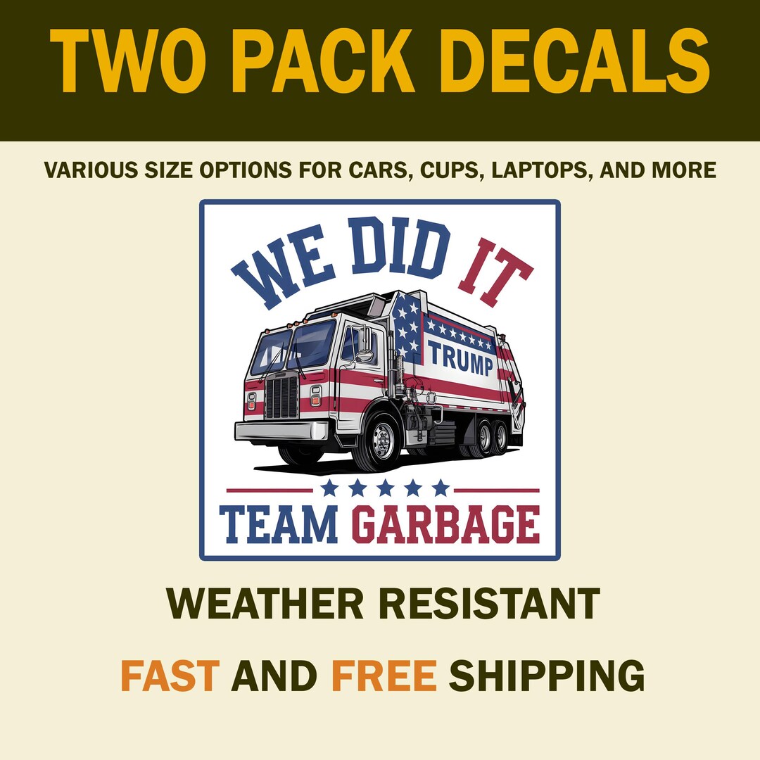 Donald Trump Sticker Team Garbage Trump Vance Victory Donald Trump ...
