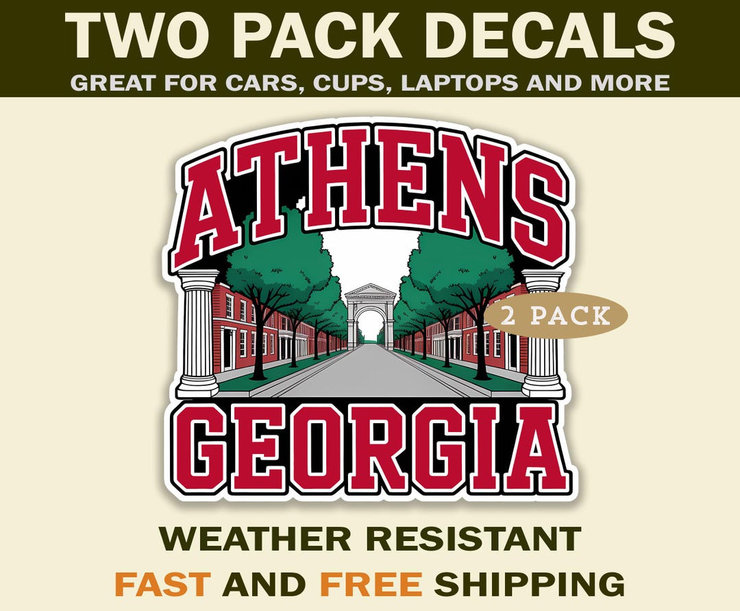 Athens Georgia Sticker Decals - Weather Resistant Set of 2 - Etsy