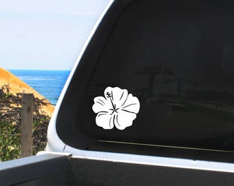 Hibiscus Decal Hibiscus Sticker Flower Decal Hawaiian - Etsy