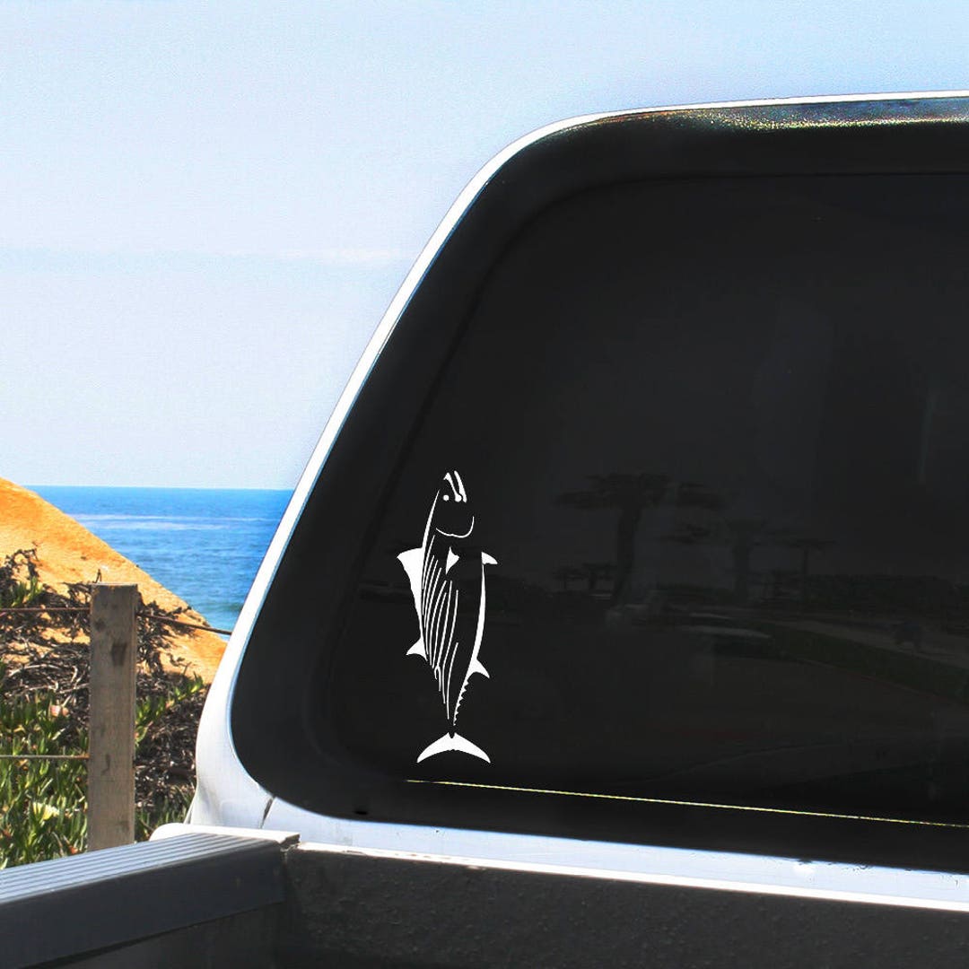 Bonito Fish With Lines Car Vinyl Decal, Multiple Sizes and Colors ...