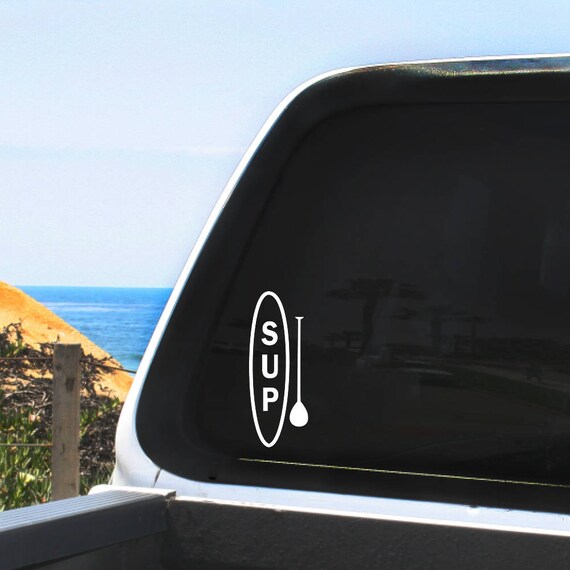 SUP and Text Vinyl Decal Stand up Paddle Boarding Graphic | Etsy