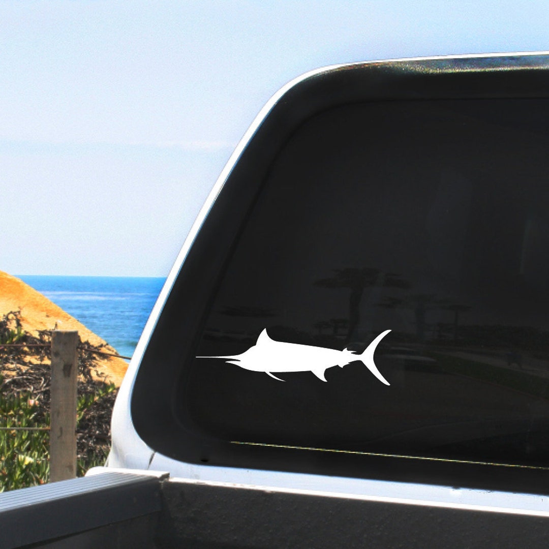 Blue Marlin Fish Vinyl Decal - SOLID Design - Fishing Graphic - in ...