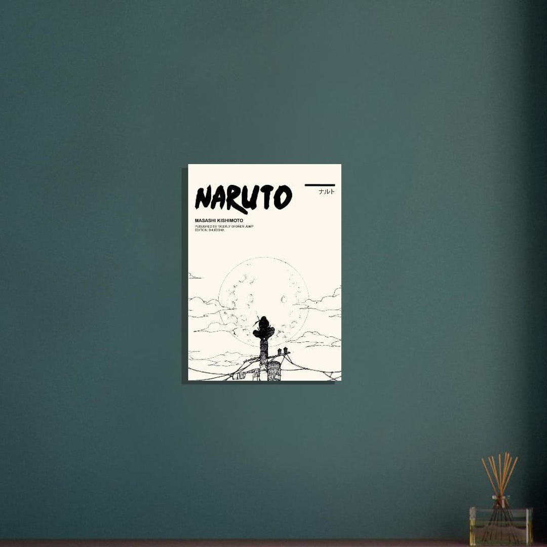 The Ninja Collection - the Moon Minimalist Manga/anime Paper Poster - Etsy