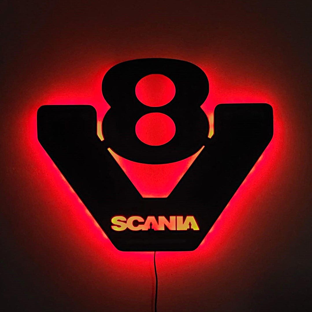 Scania V8 220V and 24V LED Sign: Truck Garage Wall Decor - Etsy UK