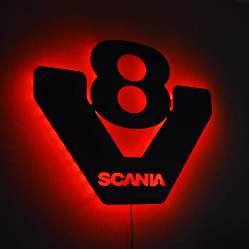 Scania V8 220V and 24V LED Sign: Truck Garage Wall Decor - Etsy UK
