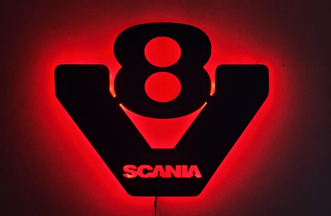 Scania V8 Led-light Sign | Truck / Garage | Wall Decoration Lamp ...