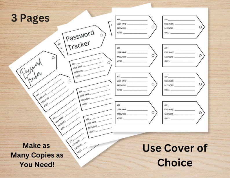 The Perfect Printable Password Tracker Digital Download. Individual ...