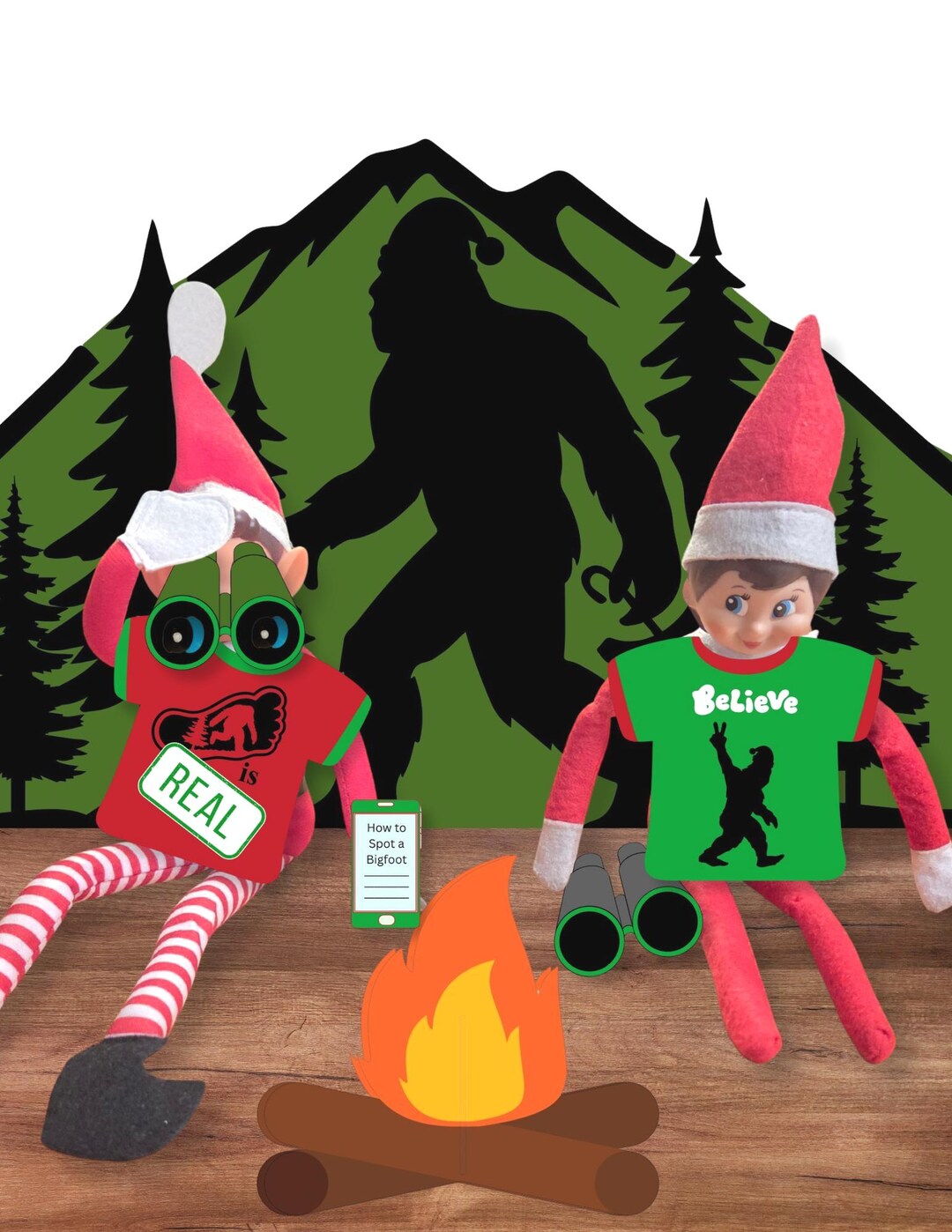 Christmas Elf Bigfoot Believer Props Printable, Holiday Mischief ...