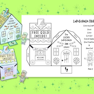 Leprechaun Trap Fun St. Patrick's Day Coloring Craft Digital Download ...