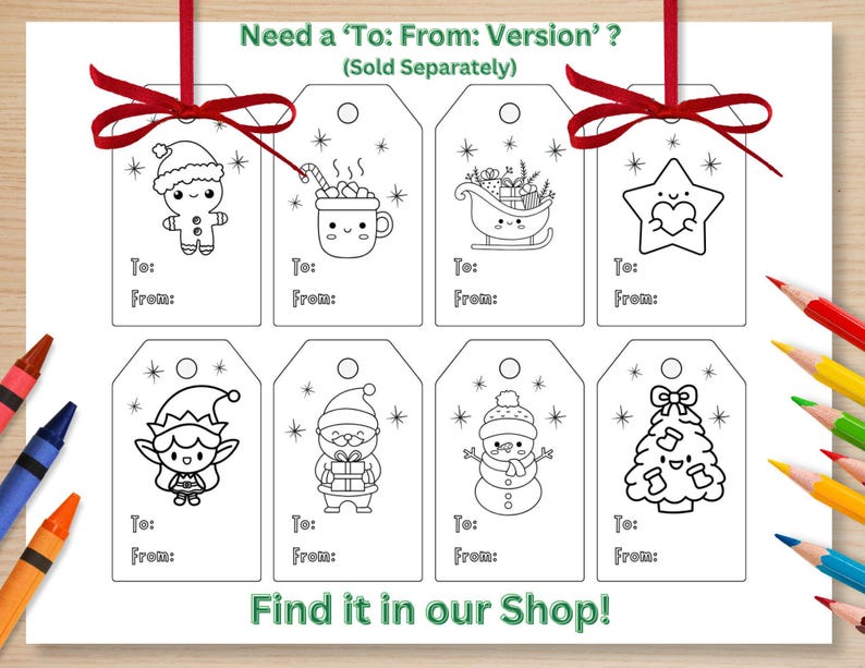 Cute & Fun Personal Christmas Coloring Gift Tags Printable. Creative ...