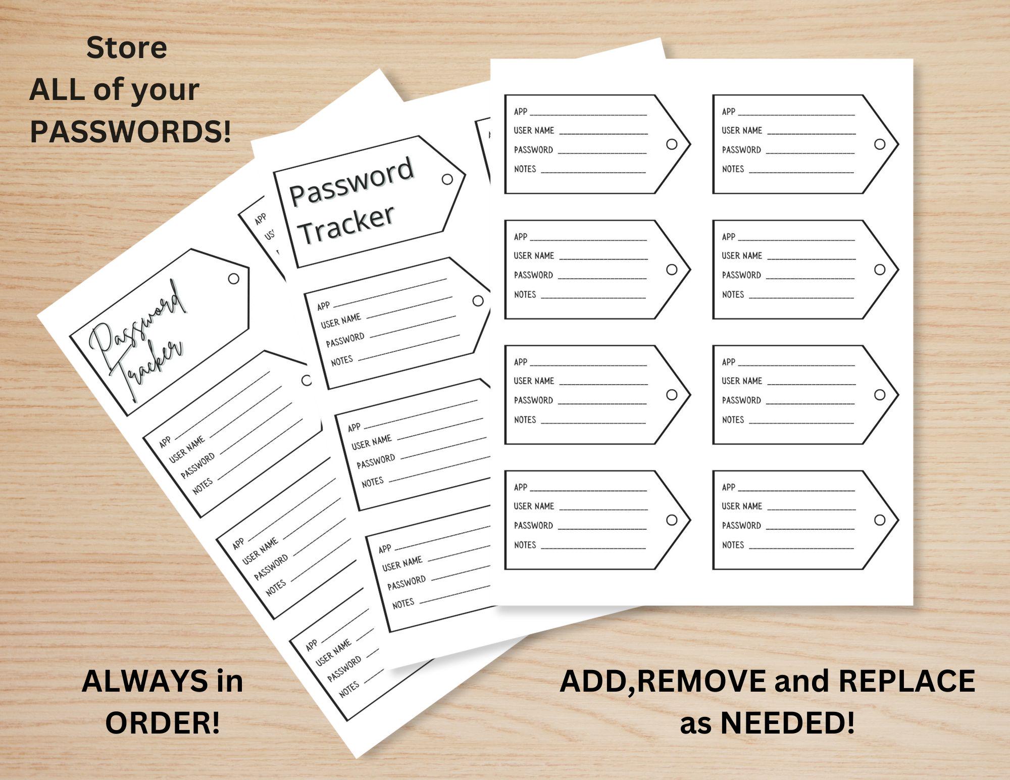 The Perfect Printable Password Tracker Digital Download. Individual ...