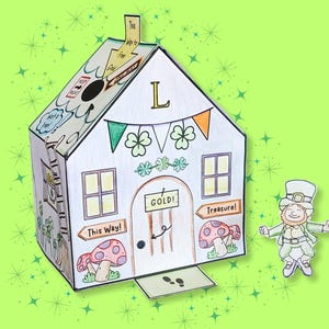 Leprechaun Trap Fun St. Patrick's Day Coloring Craft Digital Download ...