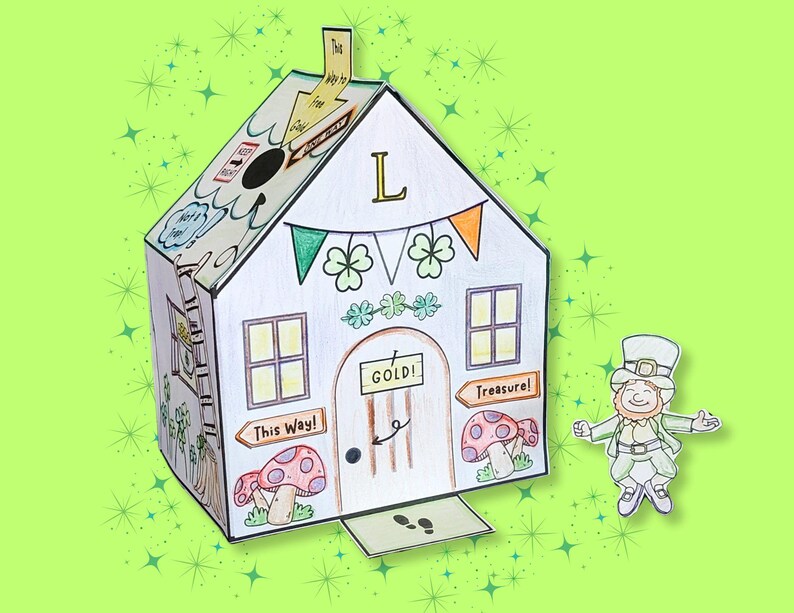 Leprechaun Trap Fun St. Patrick's Day Coloring Craft Digital Download ...