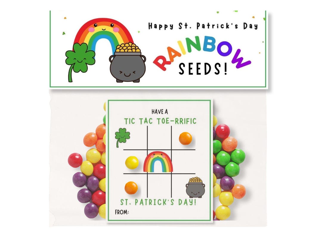 Rainbow Seeds Treat Bag Topper Digital Download Instant Printable. St ...