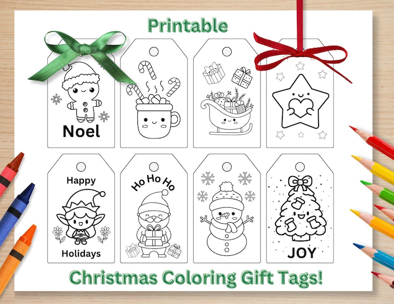 Cute & Fun Personal Christmas Coloring Gift Tags Printable. Creative ...