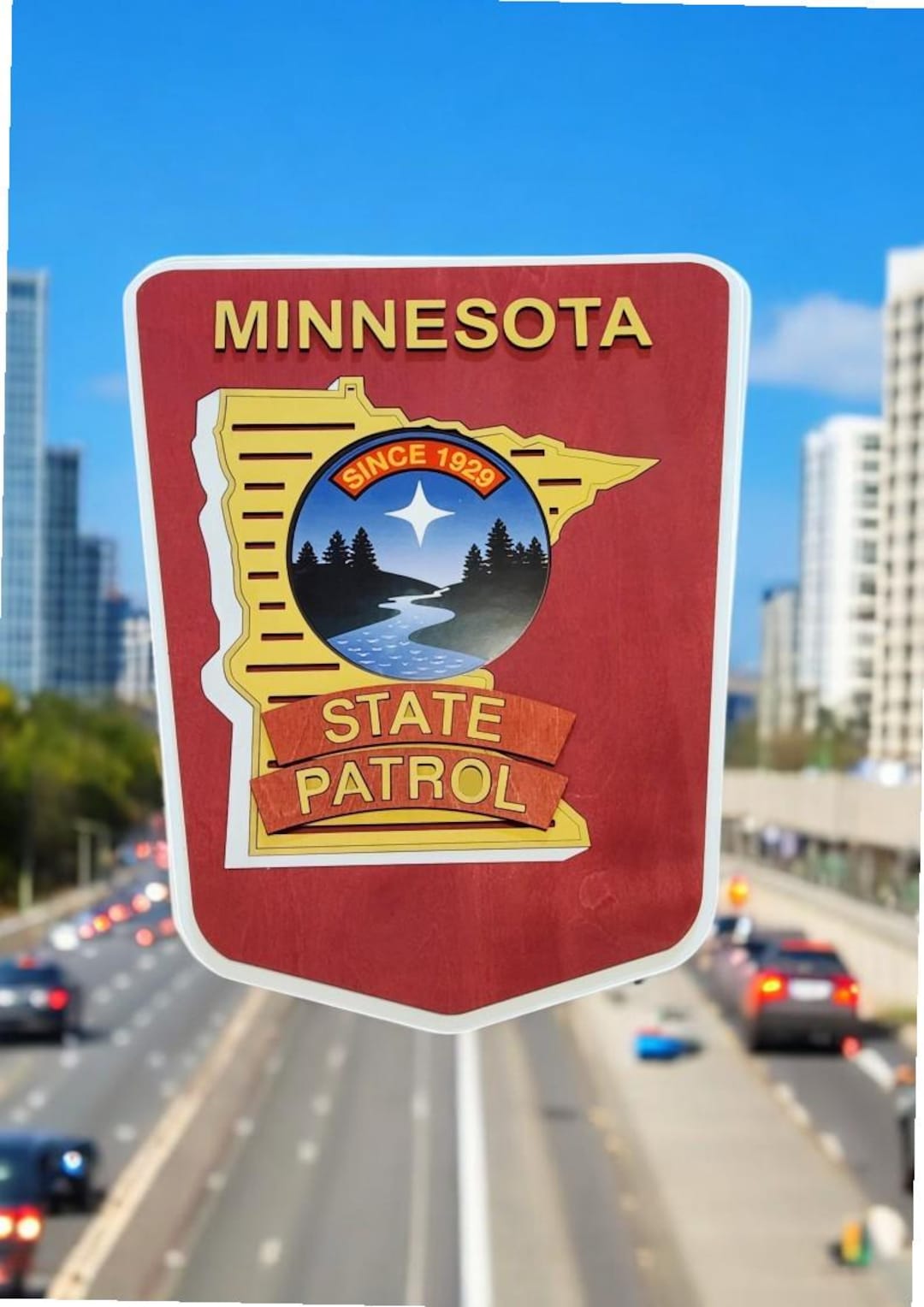 MN State Patrol Patch | Hand-painted Wooden Wall Art | Custom Tribute ...