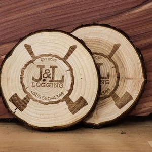 Custom Live Edge Laser Engraved Wood Coaster - Etsy