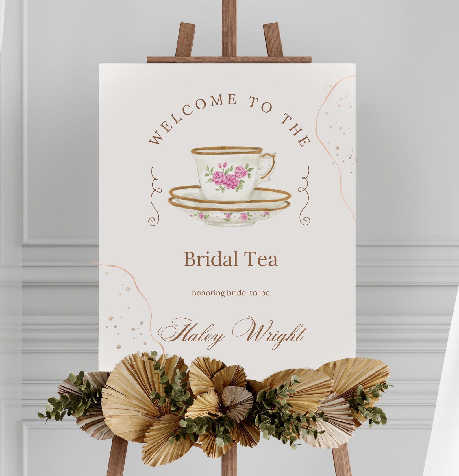 Tea Party Bridal Shower Sign | Tea Party Baby Shower | Tea Party Sign ...