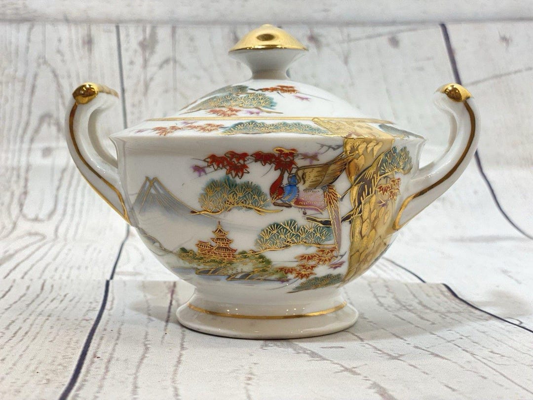 Vintage 1930 Kutani Mt. Fuji Sugar Bowl - Etsy
