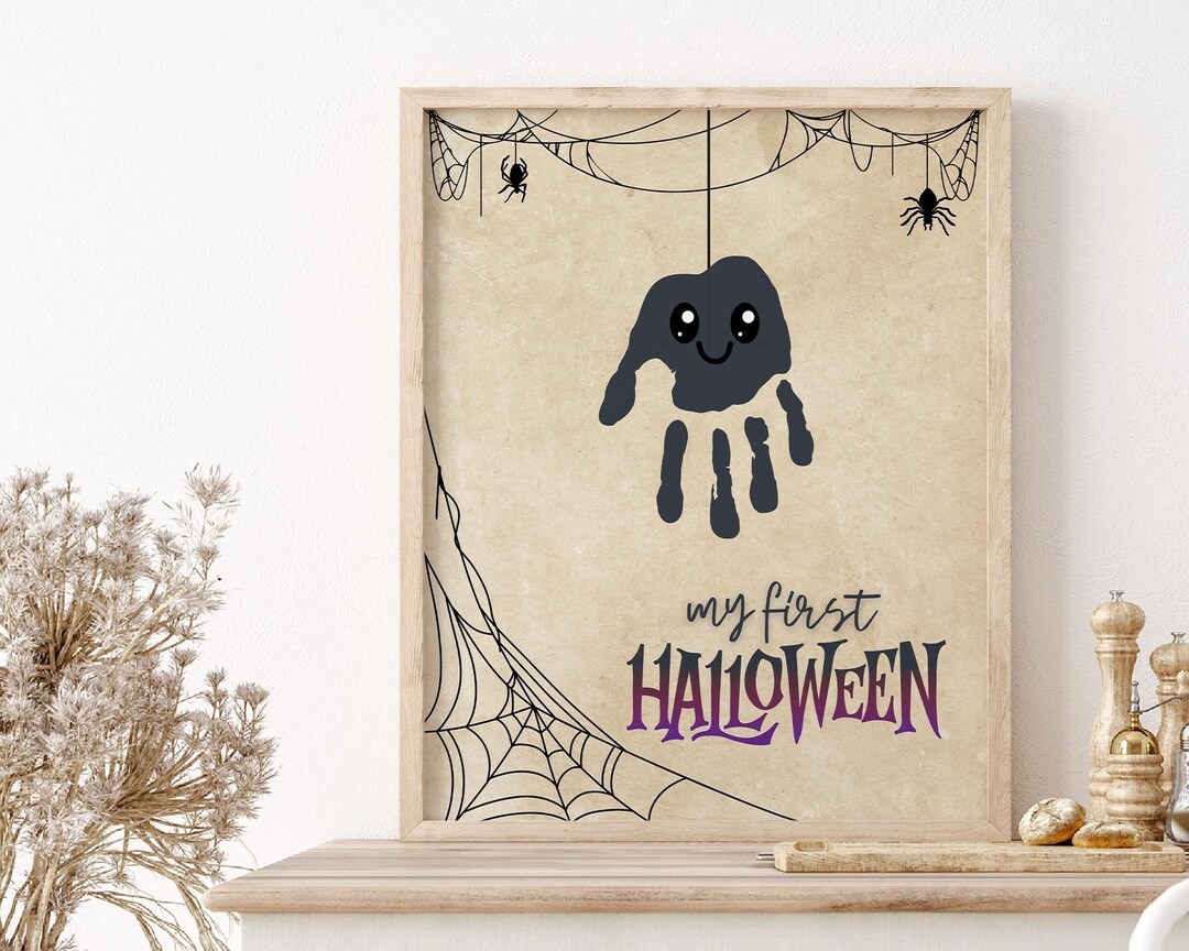First Halloween Spider Handprint Craft, Baby's First Halloween ...