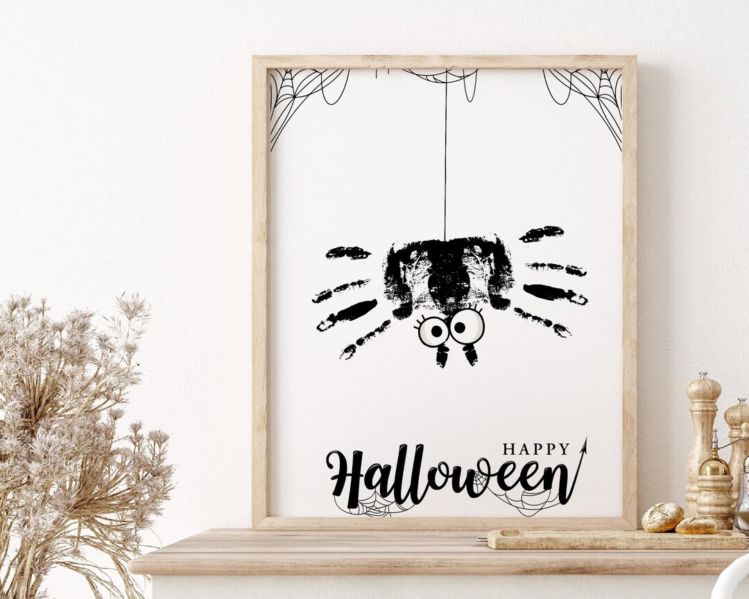Spider Handprint Craft, Happy Halloween Handprint Craft Printable ...