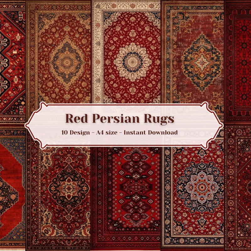 Boho Red Printable Art - Etsy UK